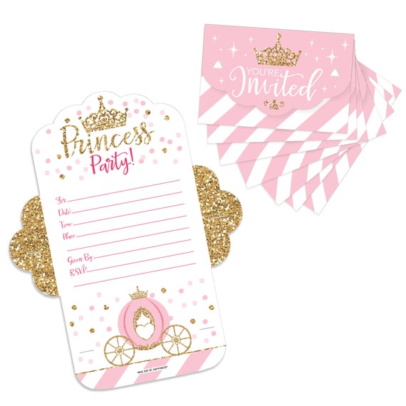 Little Princess Crown - Fill-In Cards - Pink and Gold Princess Baby ...