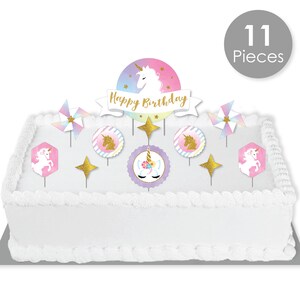 Rainbow Unicorn - Magical Unicorn Birthday Party Cake Decorating Kit ...
