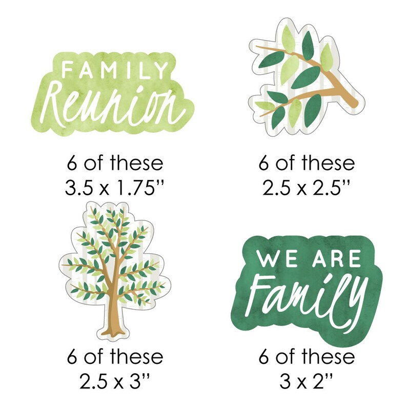 Small Family Tree Reunion DIY Shaped Paper Cut Outs Family | Etsy