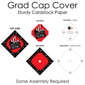 That’s a Wrap - Movie Graduation Cap Decorations Kit - Grad Cap Cover ...
