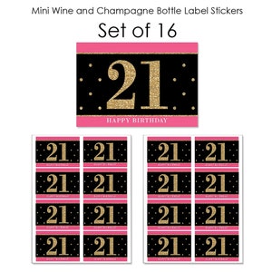 Finally 21 Girl - 21st Birthday Party - Mini Wine and Champagne Bottle ...