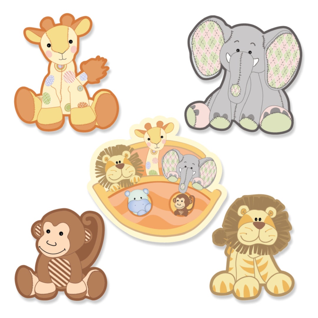 24 Pc. Small Noah's Ark Paper Cut Outs - Baby Shower or Birthday Party ...