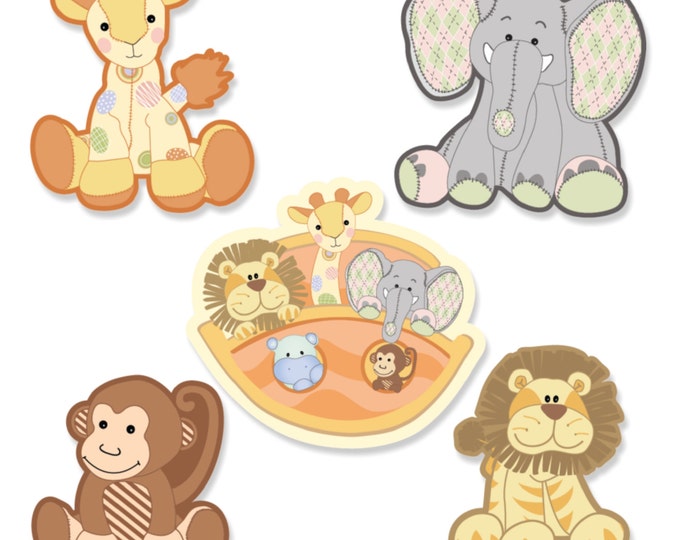 24 Pc. Small Noah's Ark Paper Cut Outs - Baby Shower or Birthday Party ...