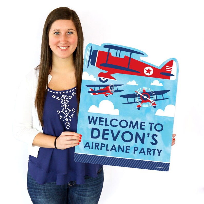 Taking Flight Airplane Welcome Sign Birthday Party - Etsy