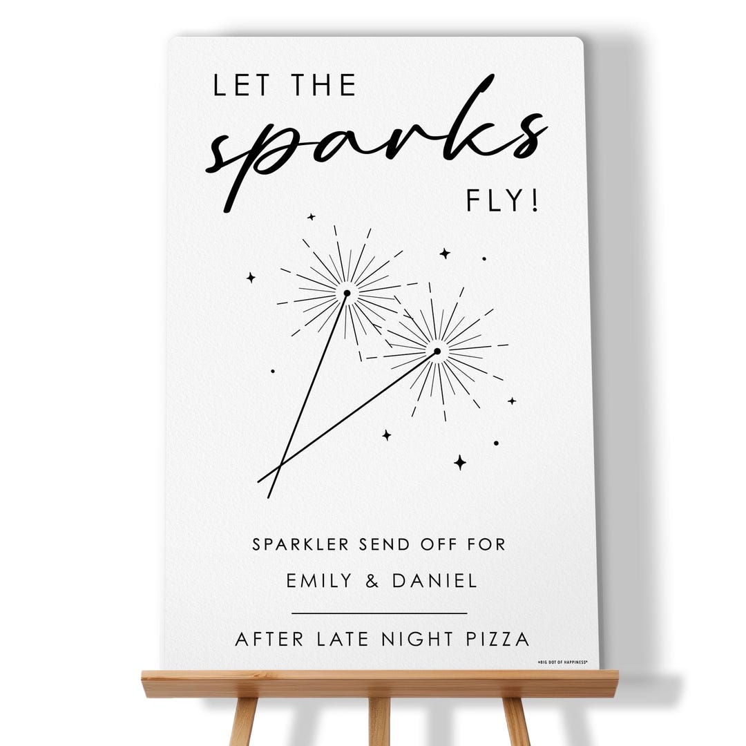 Personalized Sparkler Send off Wedding Sign, Add Custom Names, Wedding ...