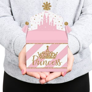 Little Princess Crown - Treat Box Party Favors - Pink and Gold Princess ...