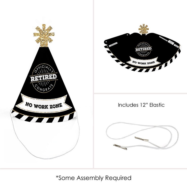 Happy Retirement - Mini Cone Retirement Party Hats - Small Little Party ...