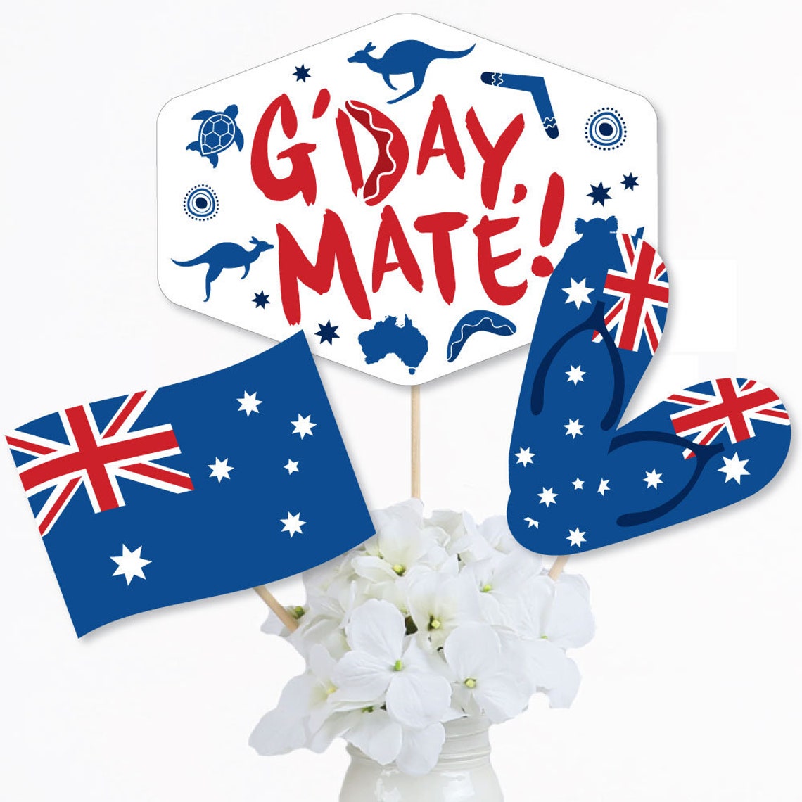 Australia Day Gday Mate Aussie Party Centerpiece Sticks Etsy