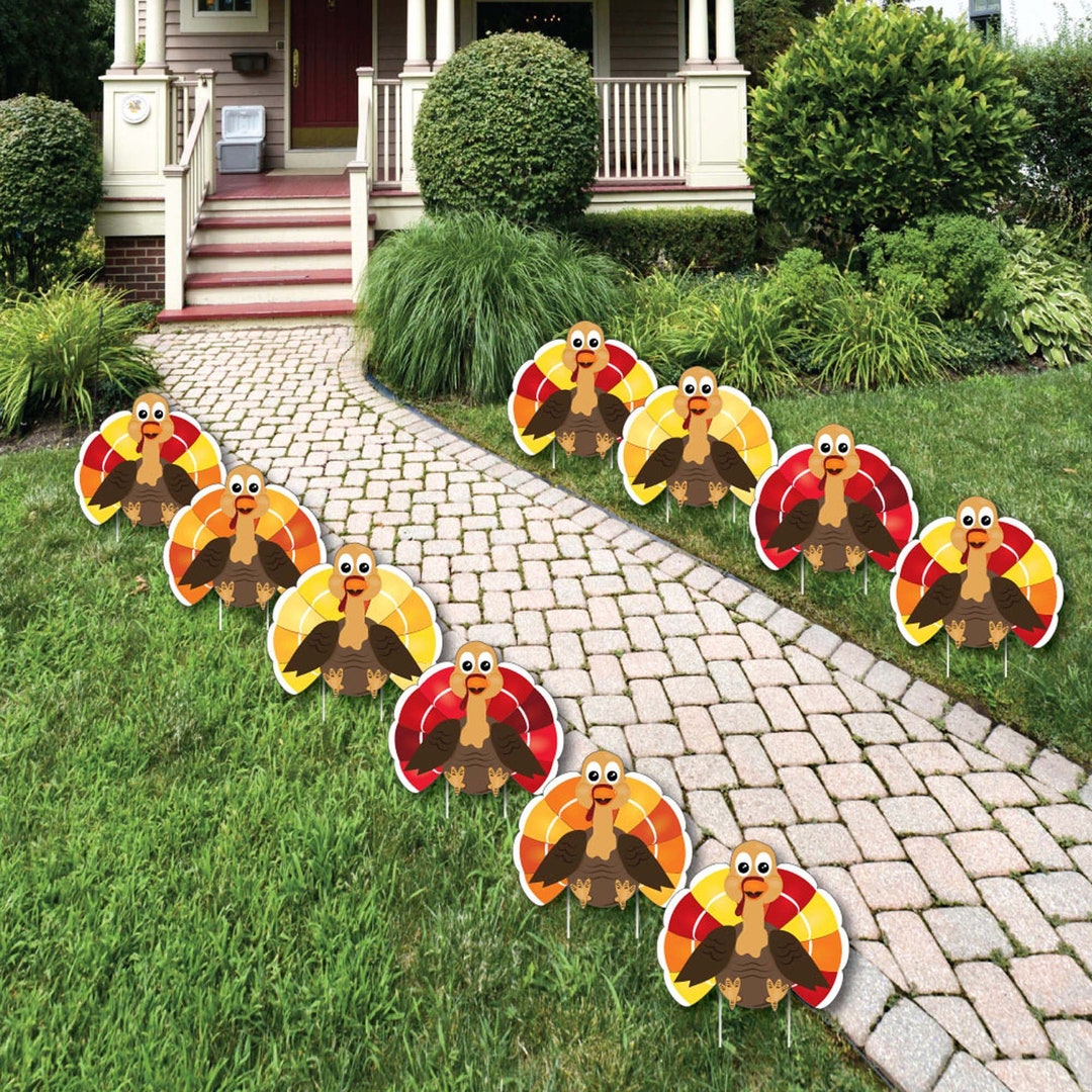 Thanksgiving Turkey - Turkey Lawn Decorations - Outdoor Fall Harvest ...