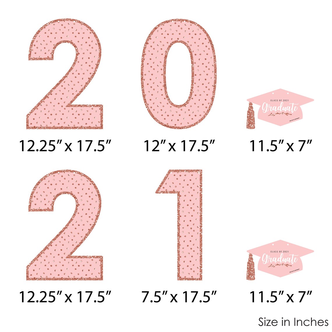 Rose Gold Grad Large Graduation Party Decorations 2021 | Etsy