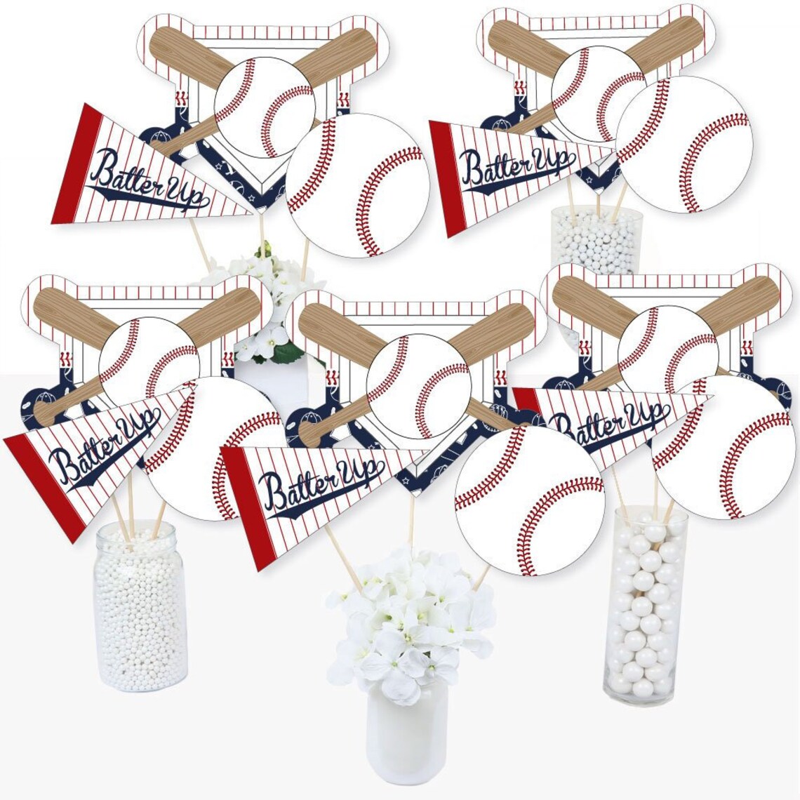 Batter up - Baseball - Centerpiece Sticks - Baseball Baby Shower Table ...
