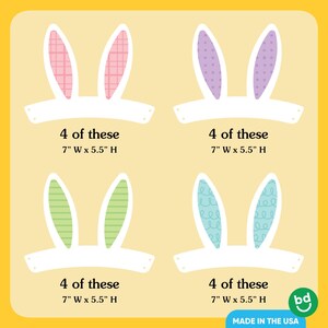 Easter Bunny Ears Headbands, Paper Easter Party Hats Craft White Rabbit ...