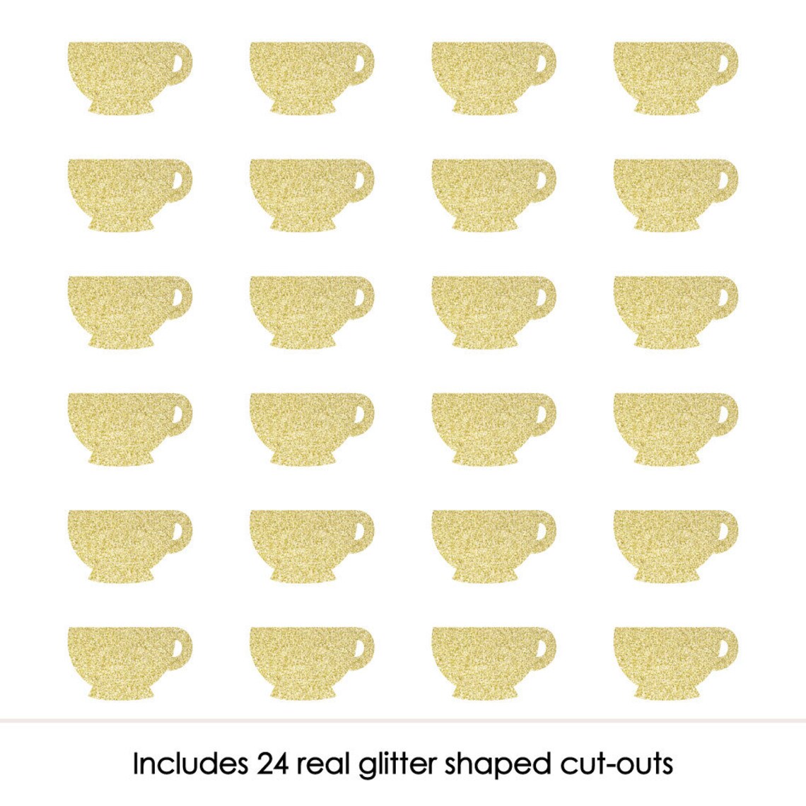 Gold Glitter Tea Cup No-mess Real Gold Glitter Cut-outs | Etsy