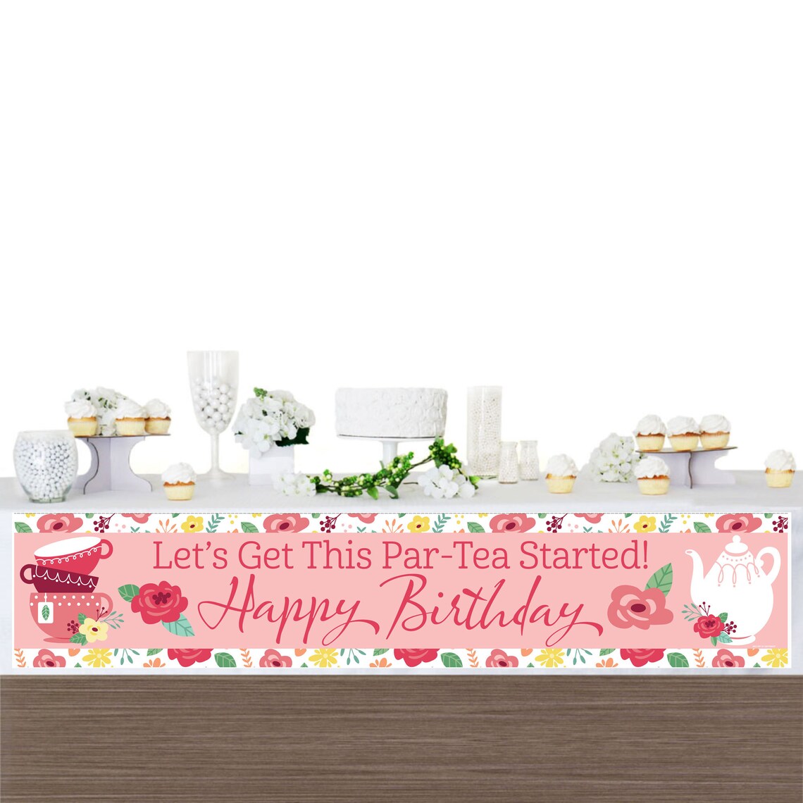 Floral Lets Par-tea Happy Birthday Garden Tea Party - Etsy