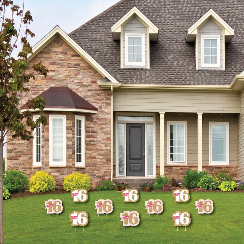 Sweet 16 - Sweet Sixteen Lawn Decorations - Outdoor Birthday Party Yard ...