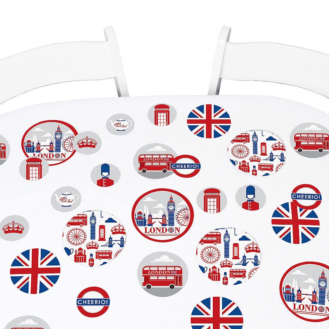 Cheerio, London - British UK Party Giant Circle Confetti - Party ...
