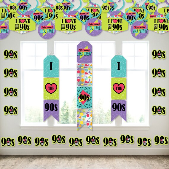 90’s Throwback - Wall and Door Hanging Decor - 1990s Party Room ...