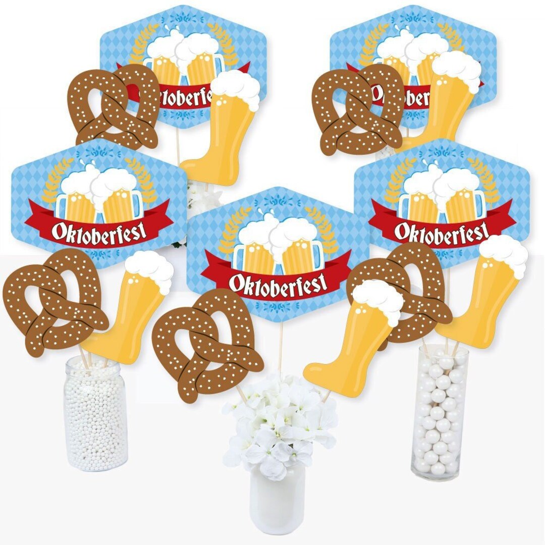 Oktoberfest - German Beer Festival Centerpiece Sticks - Table Toppers ...