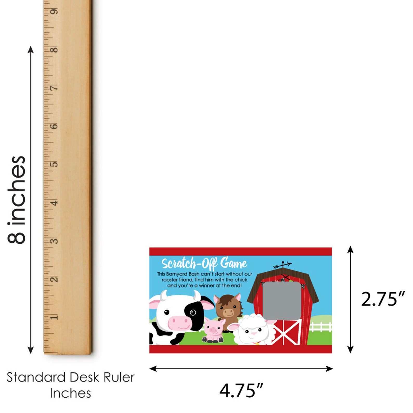 Farm Animals Baby Shower Scratch off Game Barnyard Friends - Etsy