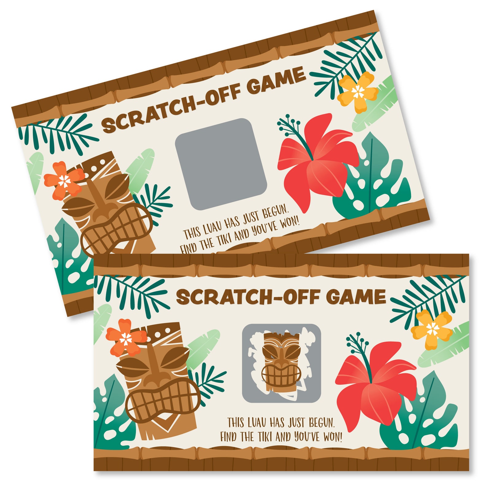 Tropical Luau Hawaiian Beach Party Game Scratch off Cards - Etsy