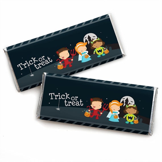 Trick or Treat - Candy Bar Wrappers Halloween Party Favors - Set of 24 ...