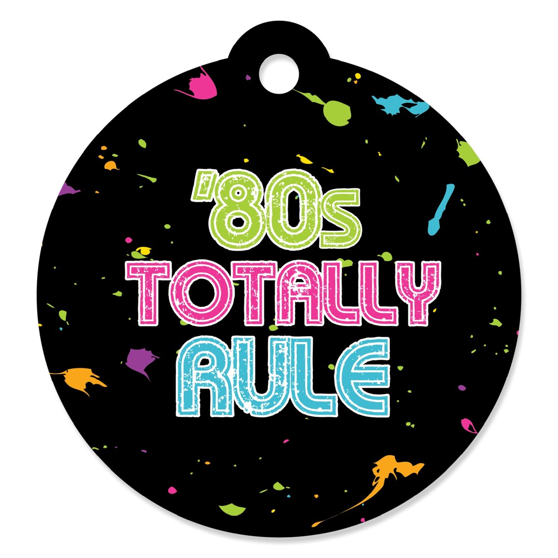80's Retro Round Party Tags Totally 1980s Party Tags - Etsy