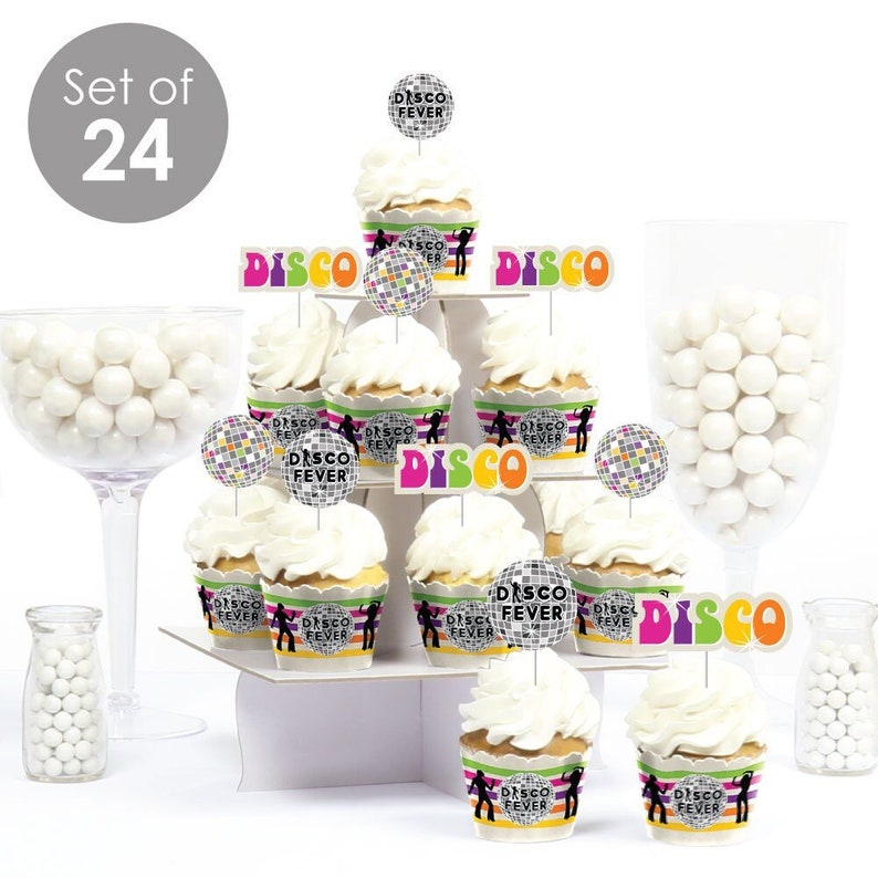 70s Disco 1970s Party Supplies Disco Fever Party Cupcake - Etsy