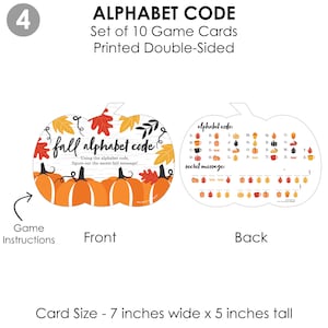 Fall Pumpkin - 4 Halloween or Thanksgiving Party Games - 10 Cards Each ...