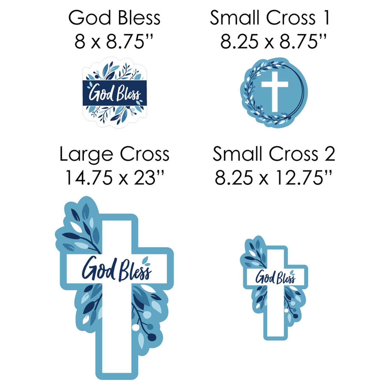Blue Elegant Cross Yard Sign and Outdoor Lawn Decorations Boy Religious ...