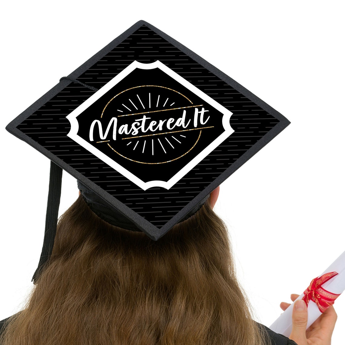 Mastered It - Master's Degree Graduation Cap Decorations Kit - Grad Cap ...