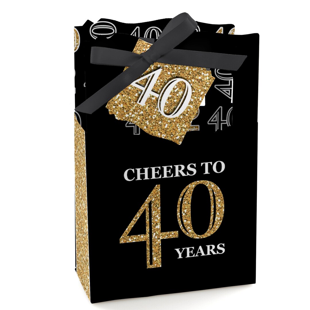 Adult 40th Birthday - Gold - Birthday Party Favor Boxes - Set of 12 - Etsy