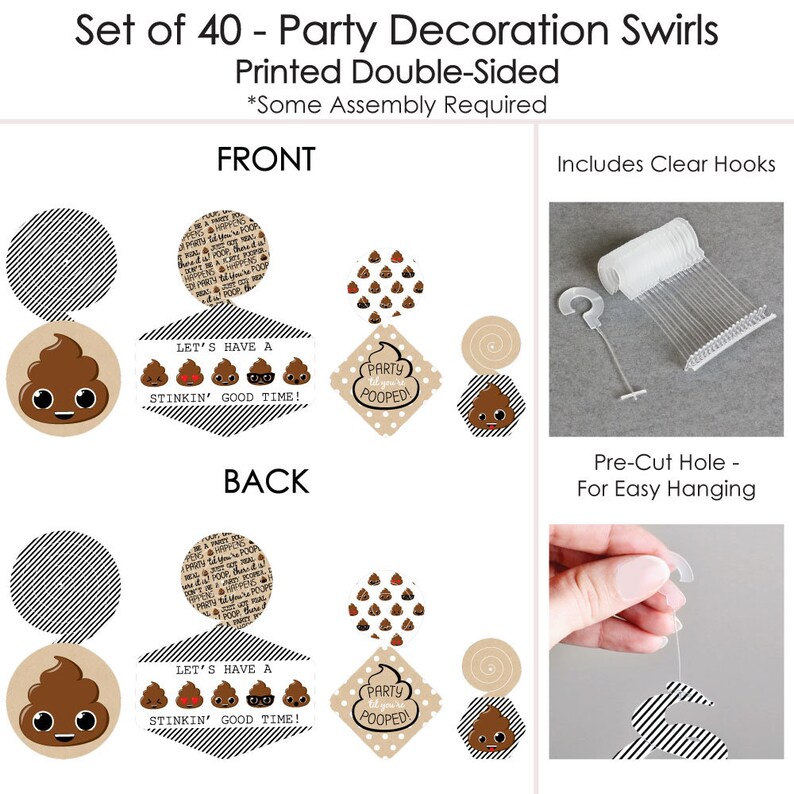 Party ’til You’re Pooped - Poop Emoji Party Hanging Decor - Party ...