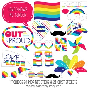 Love is Love - Pride Rainbow Party Photo Booth Props Kit - 20 Count - Etsy