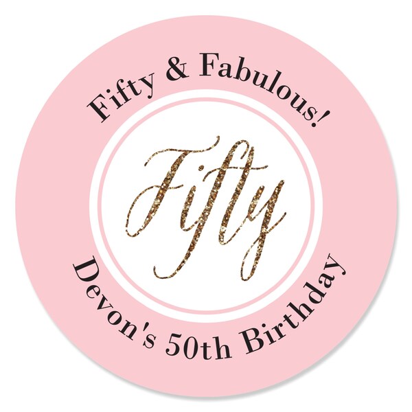 50th Birthday Labels - Etsy