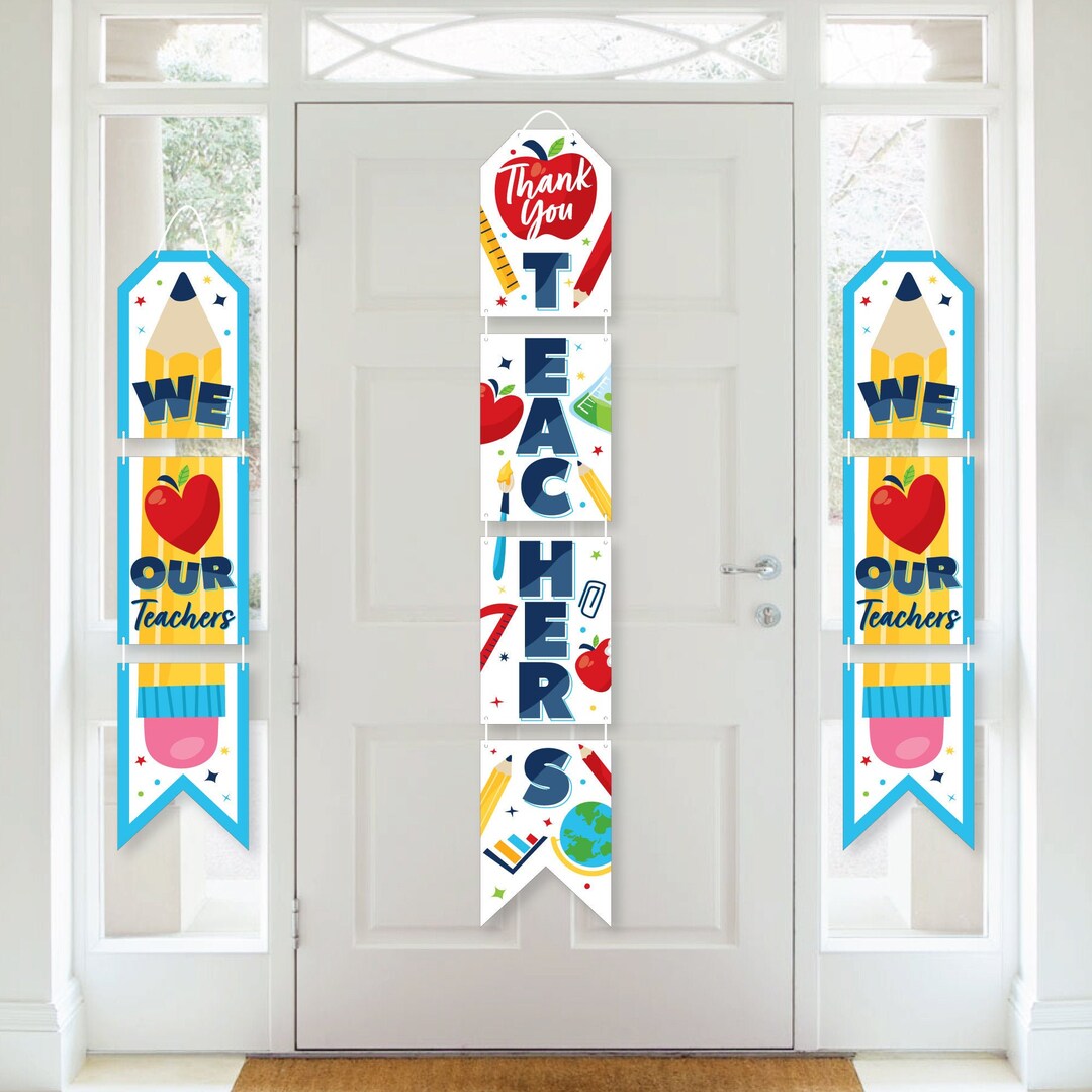 Thank You Teachers - Hanging Vertical Paper Door Banners - Teacher ...