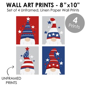 Patriotic Gnomes - Unframed Memorial Day, 4th of July and Labor Day ...