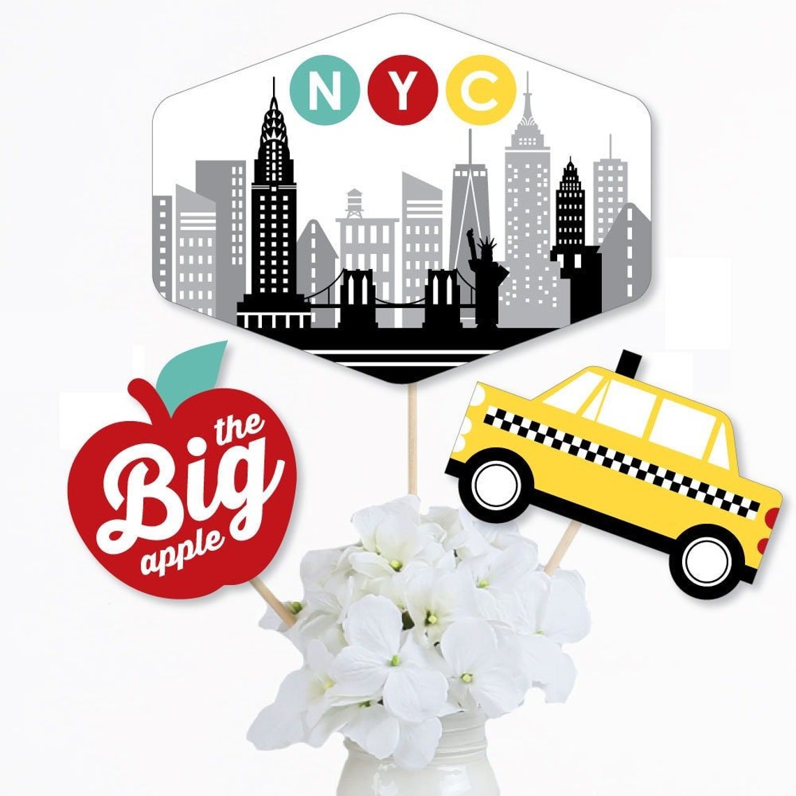 NYC Cityscape - New York City Party Centerpiece Sticks - Table Toppers ...