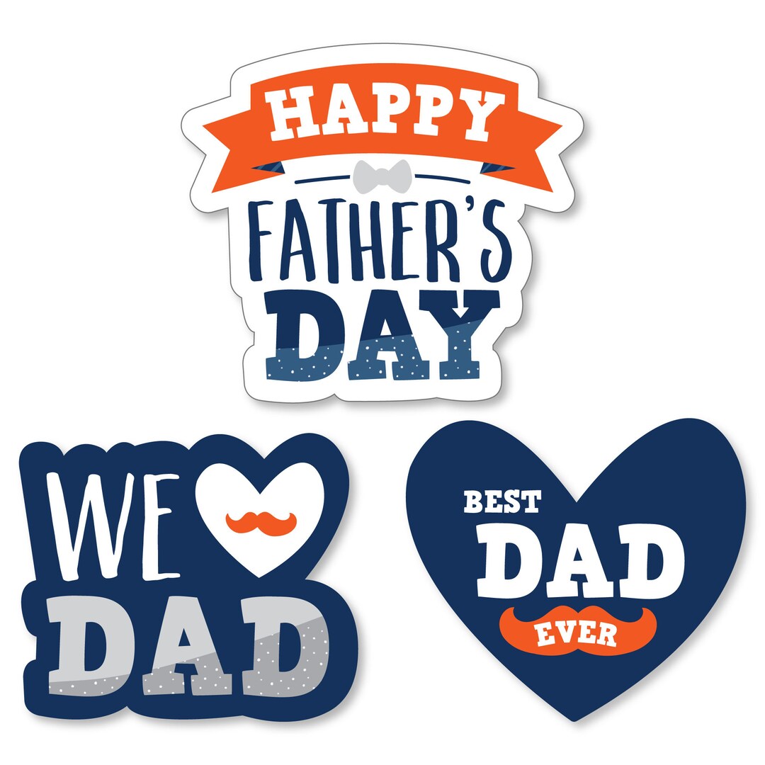 Happy Father's Day - DIY Shaped We Love Dad Party Cut-outs - 24 Count ...