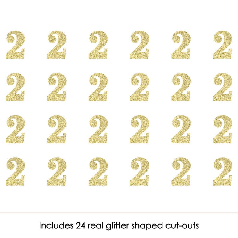 Gold Glitter 2 - No-mess Real Gold Glitter Cut-out Numbers - 2nd ...