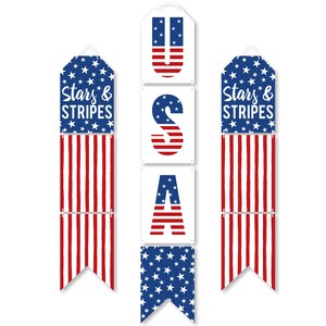 Stars & Stripes - Hanging Vertical Paper Door Banners -memorial Day ...