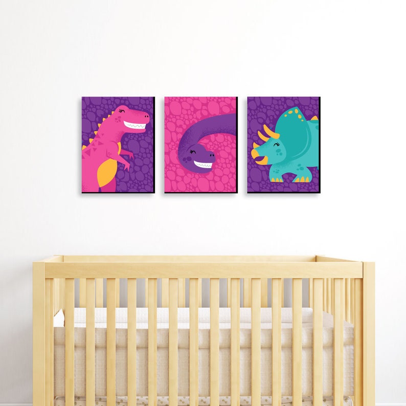 Roar Dinosaur Girl - Kids Room, Nursery & Home Decor - 7.5” X 10” Kids ...