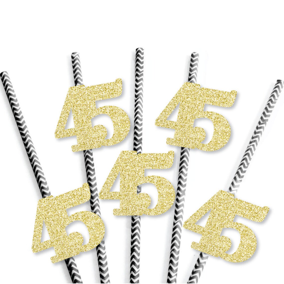 Gold Glitter 45 Party Straws No-mess Real Gold Glitter - Etsy