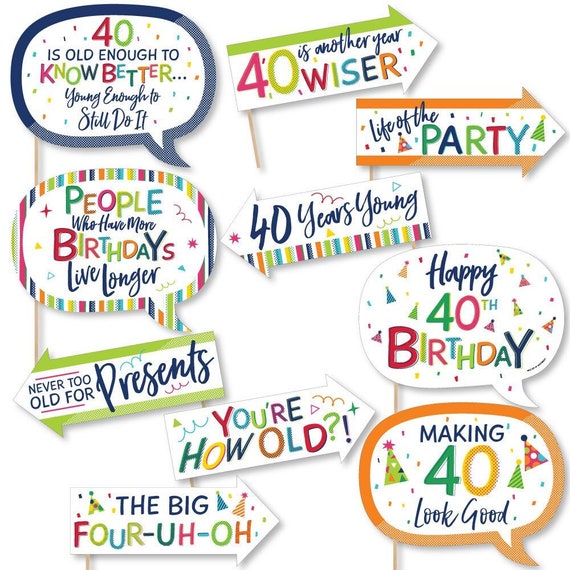 Funny 40th Birthday Cheerful Happy Birthday Colorful - Etsy