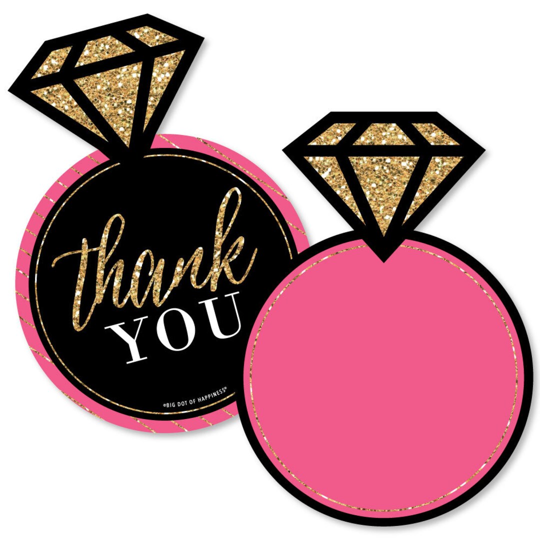 Girls Night Out - Shaped Thank You Cards - Bachelorette Party Thank You ...