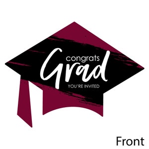 Maroon Grad - Best is yet to Come - Shaped Fill-in Party Invitations ...