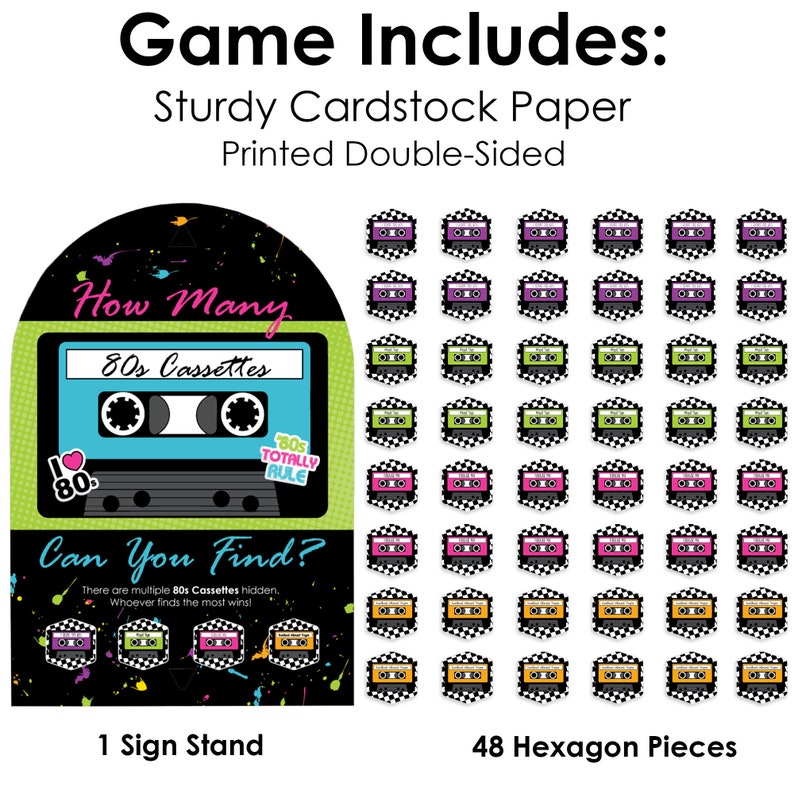 80’s Retro - Totally 1980s Party Scavenger Hunt - 1 Stand and 48 Game ...