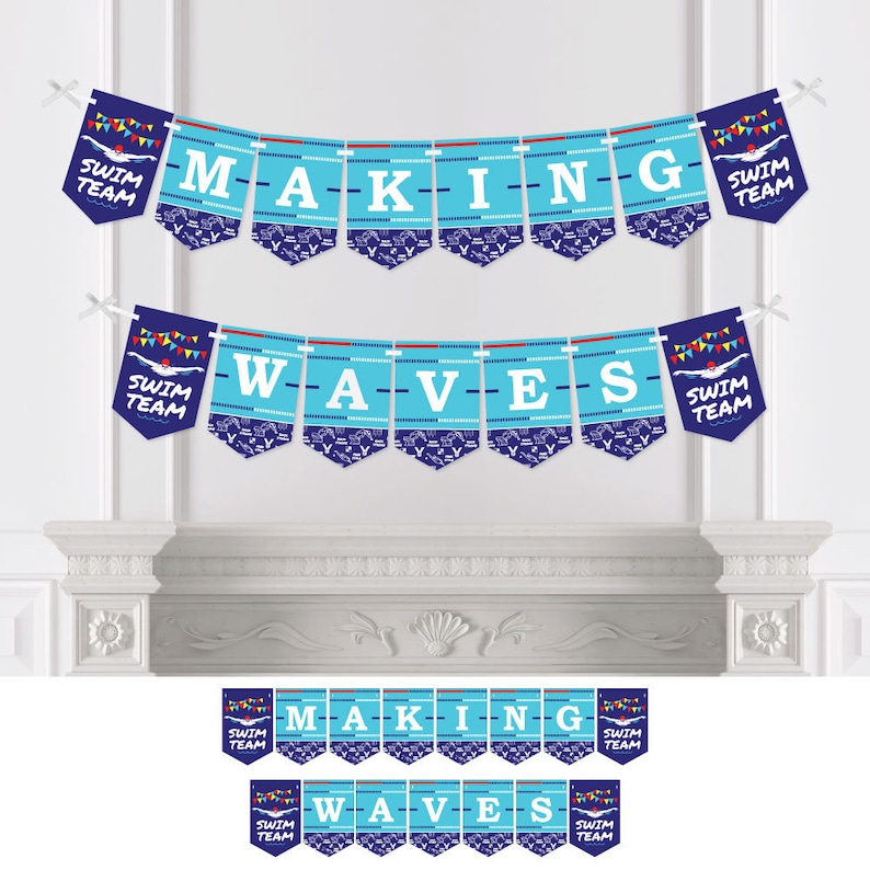 Making Waves Swim Team Swimming Party Bunting Banner - Etsy