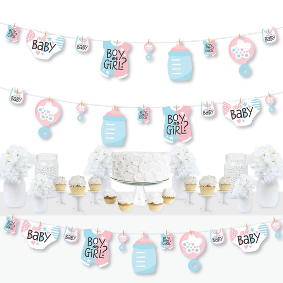 Baby Gender Reveal - Team Boy or Girl Party DIY Decorations ...