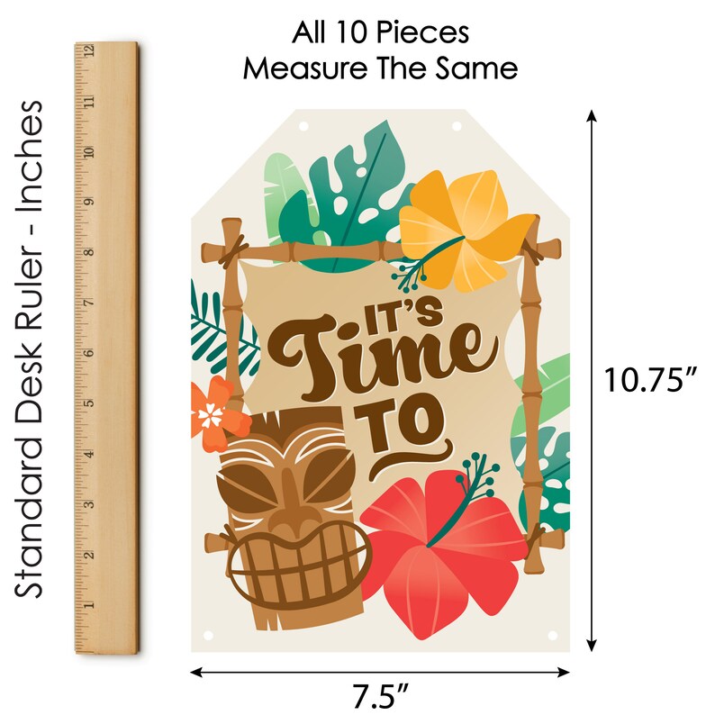Tropical Luau - Hanging Vertical Paper Door Banners - Hawaiian Beach ...