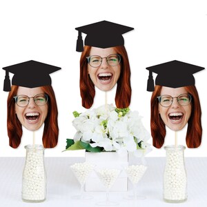 Grad Cap Fun Face Cutout Decorations - DIY Custom Graduation Photo Head ...